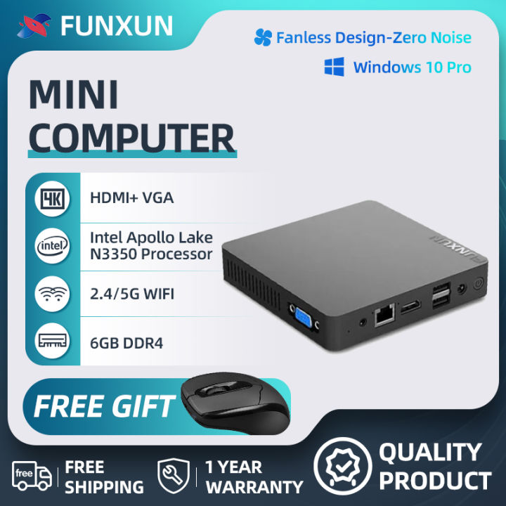 Mini PC Mini Computer Windows 10 Pro 6GB RAM Desktop Computer Dual WiFi ...