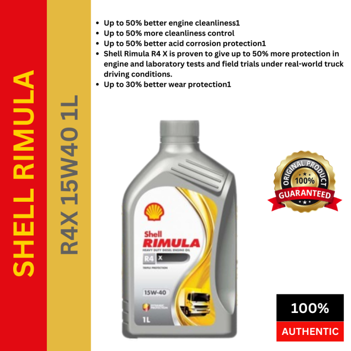 550044488 Shell Rimula R4X 15W40 1L 100% Original | Lazada