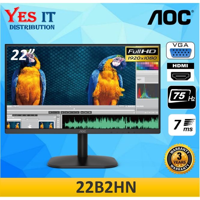 AOC 22B2HN 21.5 (Replace 22B1H) TN HD 5ms 60Hz Super Slim Profile and ...