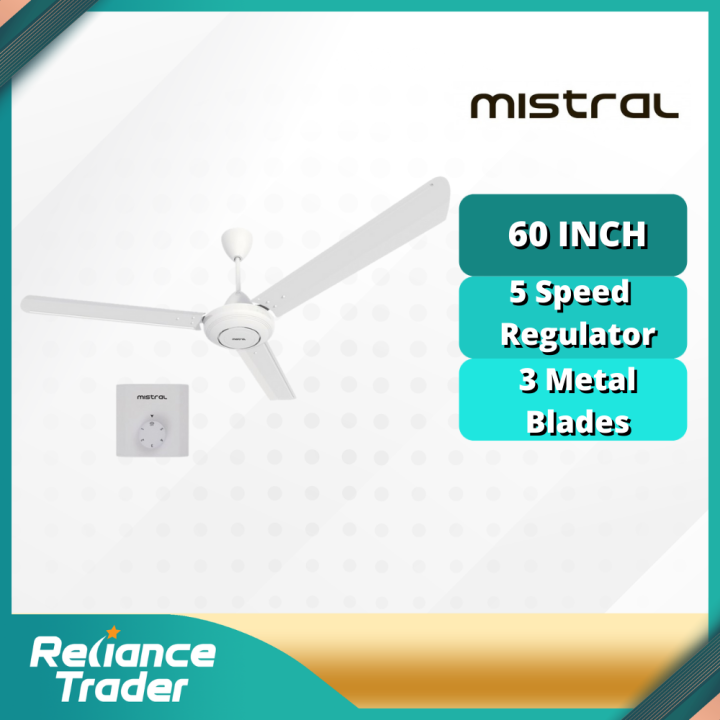 MISTRAL 60 Inch Ceiling Fan With 5 Speed Electronic Regulator MCF60LE ...