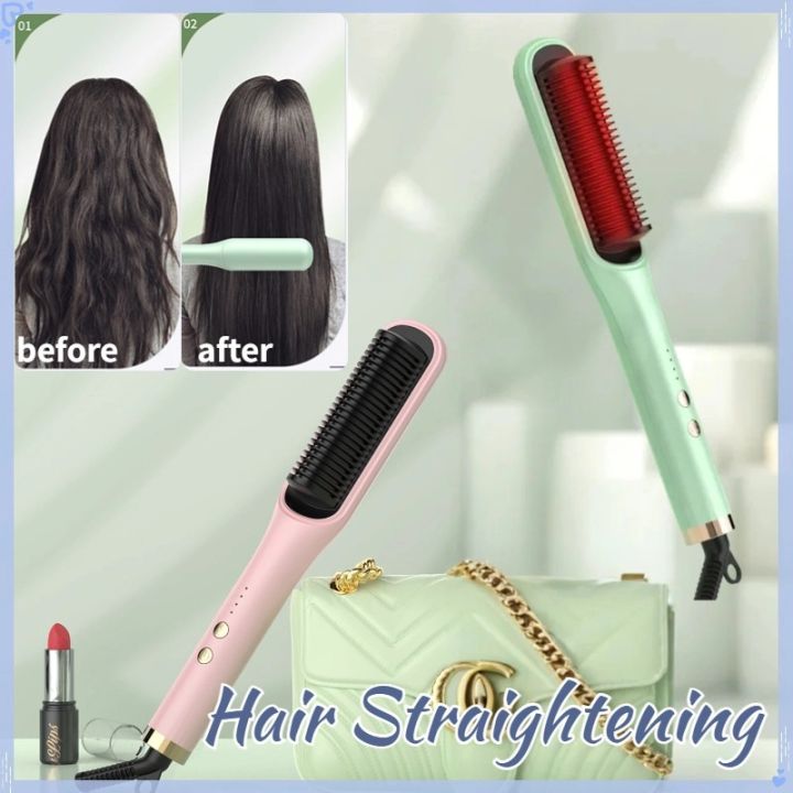 New Extended Teeth Hair Straightening Comb Portable Wireless Anti-Scal ...