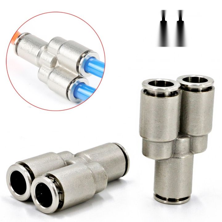 Pneumatic quick connector brass metal trachea quick connector tee hose air compressor ...