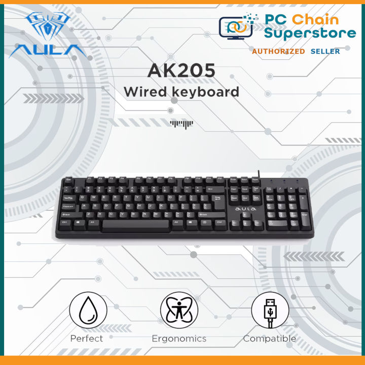 Aula AK205 Wired USB Keyboard - Splash-proof / Ergonomic | Lazada PH