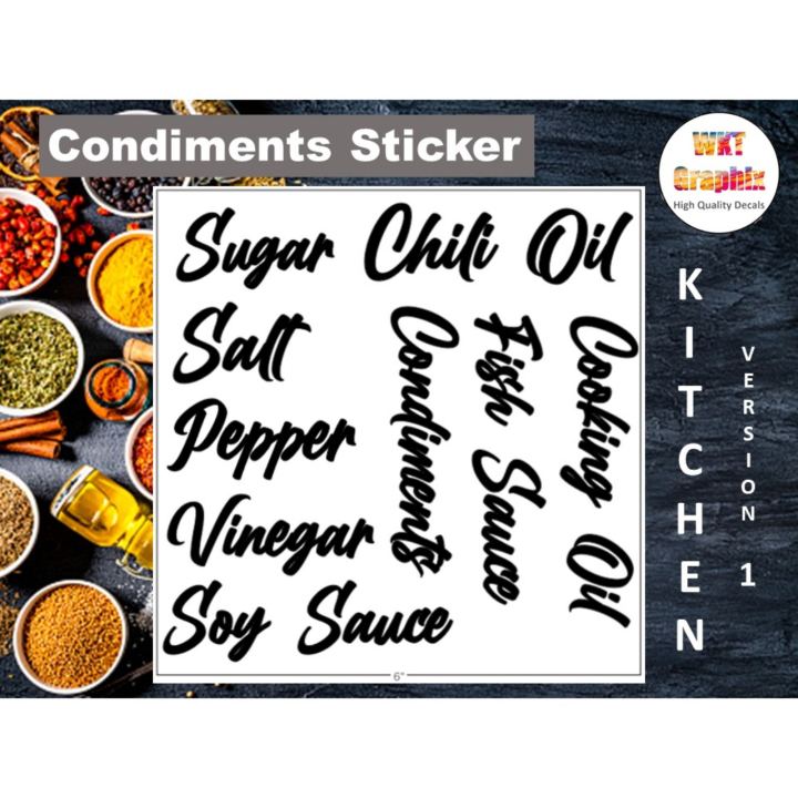 Sticker Label for your Kitchen Condiments Set (Waterproof) | Lazada PH