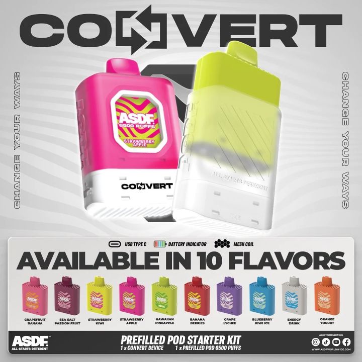 * CONVERT 6500 * ASDF CONVERT PREFILLED 6500 PUFFS CONVERT STARTER KIT ... * CONVERT 6500 * ASDF CONVERT PREFILLED 6500 PUFFS CONVERT STARTER KIT ...