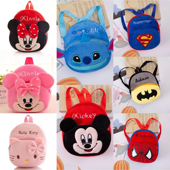 MnKC Cartoon Themed Fluffy Kids Backpack Baby Small Plush Cartoon ...