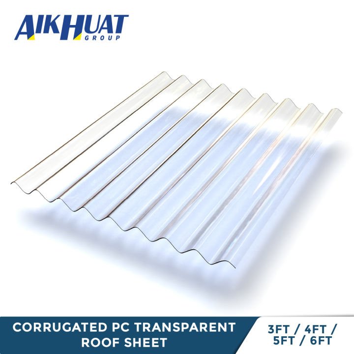 Transparent Roof 1mm± ( 3ft 4ft 5ft 6ft ) Corrugated Polycarbonate ...