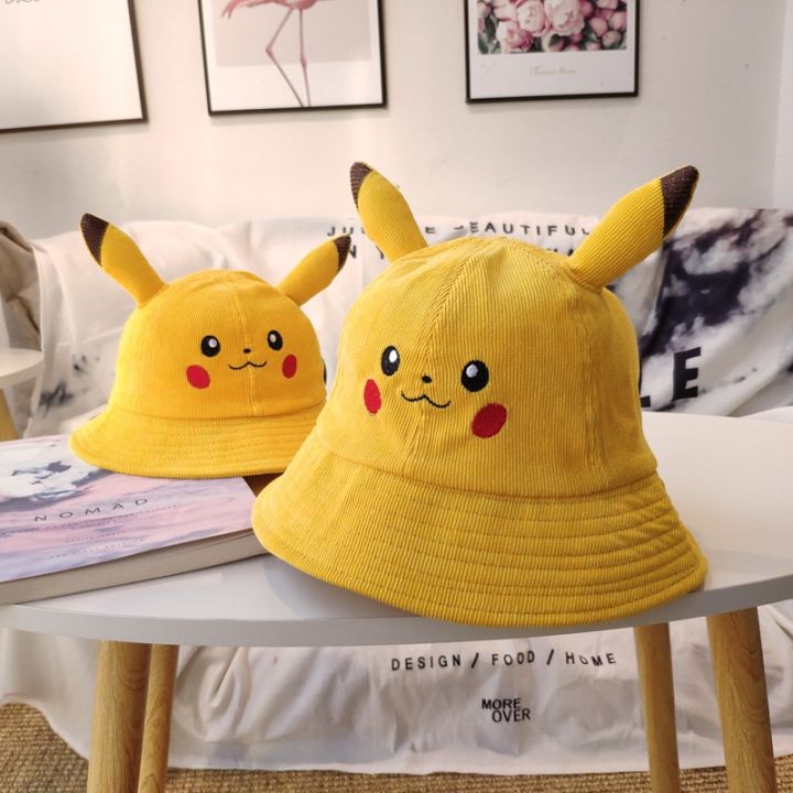 [NEW 2023] Pokemon Pikachu Bucket Hat Sun Hat Anime Wide Brim Cute ...