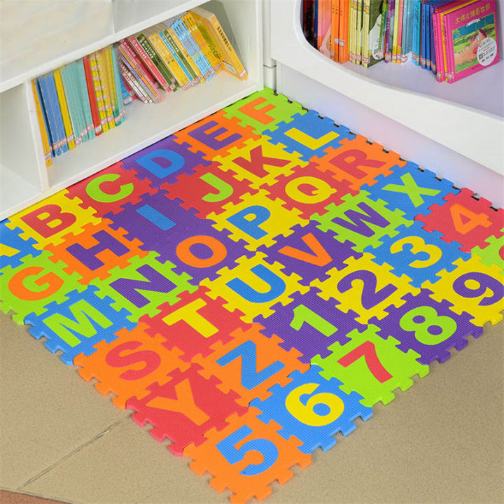 36Pcs EVA Foam Puzzle Mat Number Alphabet Floor Mat Baby PlayMat ...