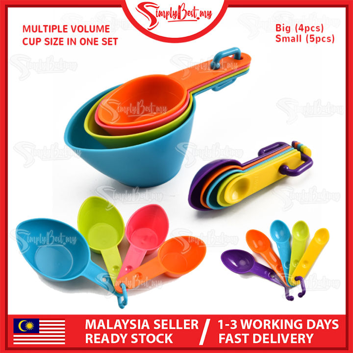 SIMPLYBEST Colorful Measuring Spoons Cups Professional Plastic ...