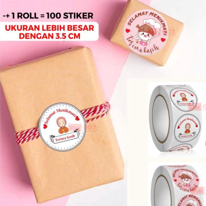 Sticker Label Makanan Terima Kasih Stiker Selamat Menikmati 100pcs ...