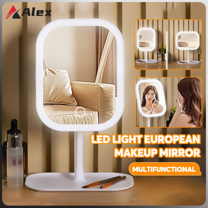 LED Makeup Mirror Touch Screen Portable 3-color Lighting Fill In Light ...