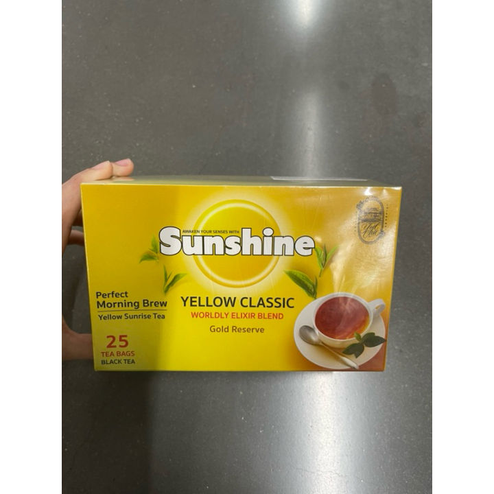 Yellow Sunshin Tea Black ซันไชน์ ชาดำ ชาผงชนิดซอง ตรายอดชา 25 ซอง ...