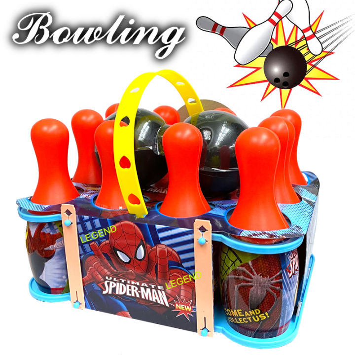 Super Hero Spiderman Bowling Ball Sport Games Bowling Pins Kids Toys ...