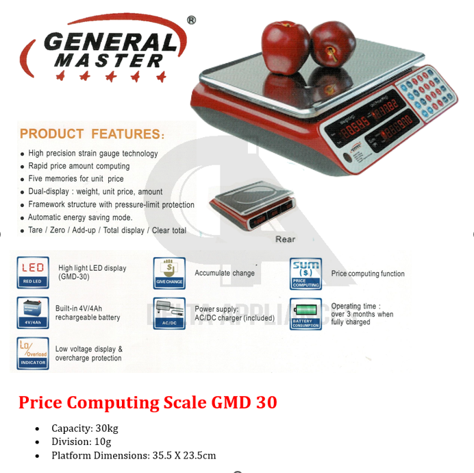 General Master GMD 30 Price Computing Scale General Master Weighing Scale Timbangan | Lazada PH