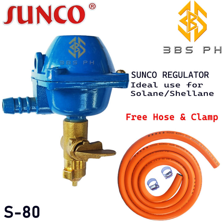 SUNCO LPG Regulator For Shellane & Solane S-80 Heavy Duty with LPG Hose ...