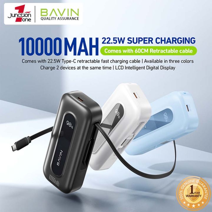 BAVIN PC1115 PD20W & 22.5W Fast Charging Powerbank 10000mAh w/ Built-In ...