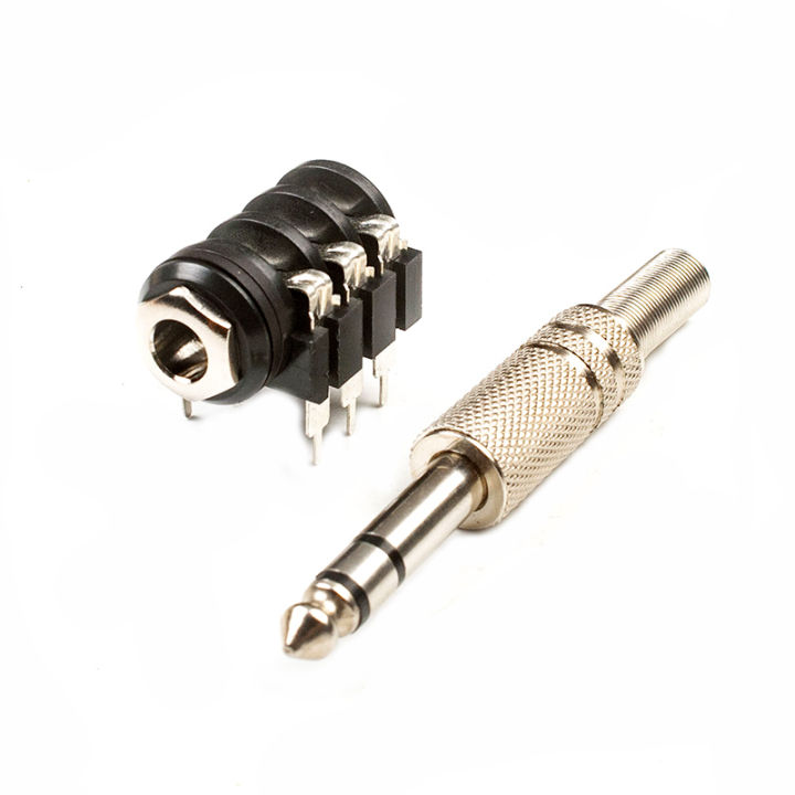 Male Female 1/4" 6.35mm Audio Stereo TRS Microphone Output JACKS Socket ...