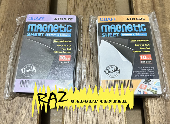 QUAFF 1mm thick ATM Size Magnetic Sheets (10 Sheets per pack Bundle) WITH & WITHOUT Adhesive ...