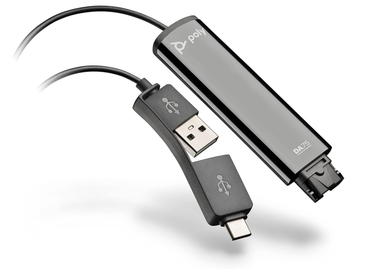 Poly DA75 USB-A/USB-C Quick Disconnect (QD) digital adapter ...