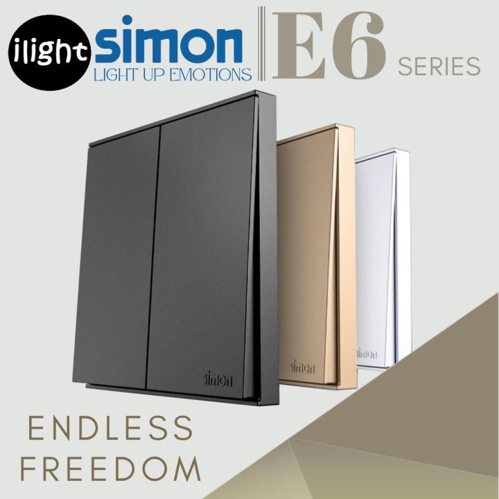 Simon E6 Series Switches & Socket Outlet | BLACK | Frameless Large ...