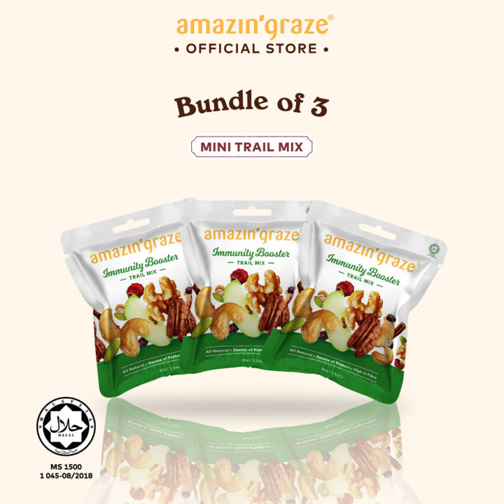 [Bundle of 3] Amazin' Graze Immunity Booster Mini Trail Mix (3 x 30g ...