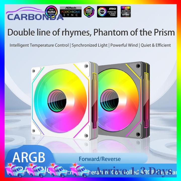 12cm ARGB 5V 3Pin 4 Pin PWM Quiet Cooling Fan Infinity Mirror CPU Case ...