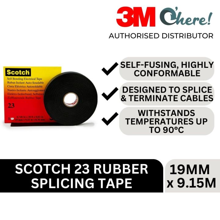 3M Scotch 23 Rubber Splicing Tape 3/4'' X 30' (19 mm X 9.15 Meter ...