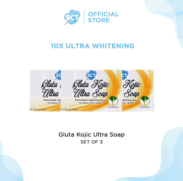 [Bundle] SCT Gluta Kojic Ultra SOAP Plant-based Lightening SOAP; 3 ...