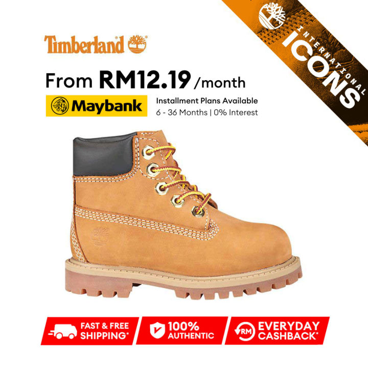 Timberland Kid's Icon 6 Inch Premium Waterproof Boot Wheat Nubuck Wide ...