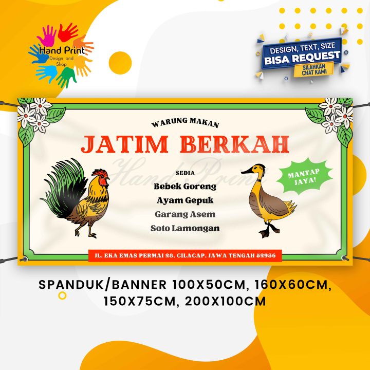 Cetak Spanduk Banner Warung Makan MMT Spanduk Custom 200x100 | Lazada ...