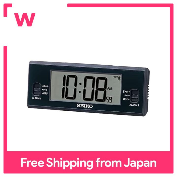 Seiko Clock Alarm Clock Table Clock Digital Radio Black 48 x 123 x 30 ...