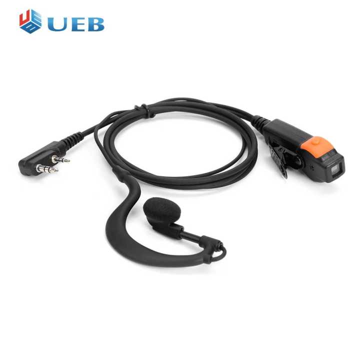 2 Pin Walkie Talkie Headset Earphones K-Plug PU Wired Headphone ...