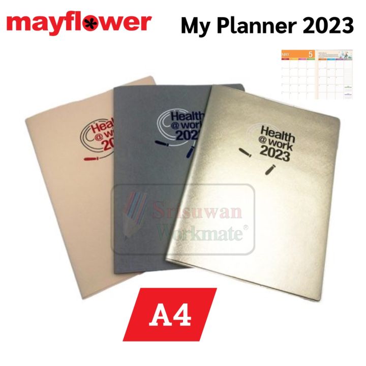 Mayflower Planner 2023 ปกหนัง กันน้ำ แพลนเนอร์ 2566 ปฏิทินไทย สมุดแพลนเนอร์ Year Plan Month My ...