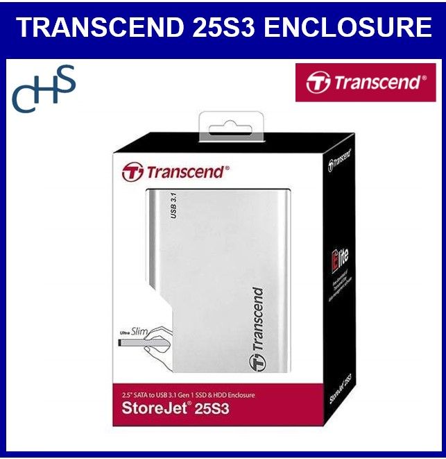 Transcend USB 3.1 StoreJet 25S3 Aluminum Enclosure For 2.5" SSD/HDD ...