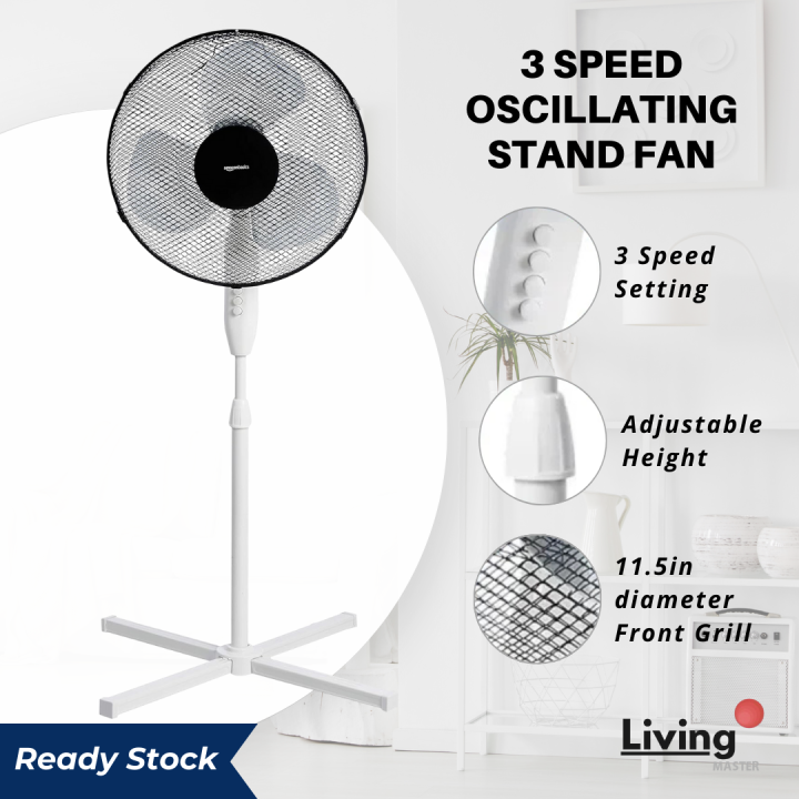 (100% Original)AmazonBasics High Quality 3 speed Oscillating Pedestal ...