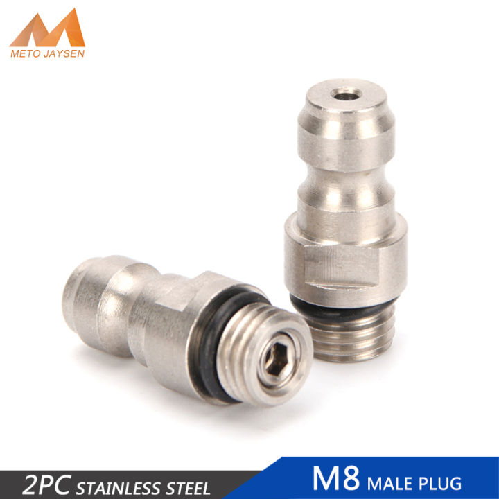 2pcs/set M8 Male Plug Adapter Fittings Quick Coupler PCP Pump Pneumatic ...