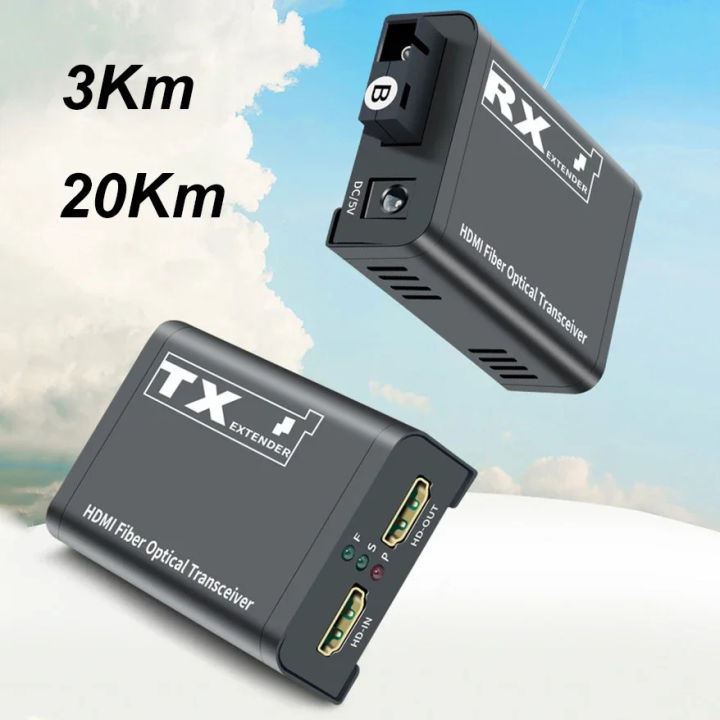 3km HDMI Fiber Extender Transceiver Over SC Fiber Optical Cable 20km ...