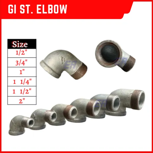 MECH STRAIGHT ELBOW GI FITTINGS GALVANIZED IRON (AVAILABLE 1/2, 3/4, 1 ...