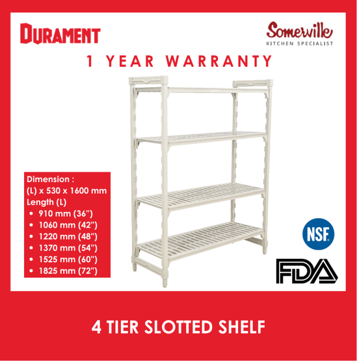 DURAMENTS 4 Tier Shelf ชั้นวางแบบนำประกอบเอง 4 ชั้นชั้นวางของในครัว ...