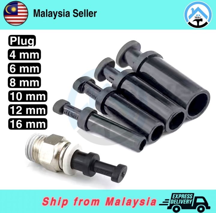 Pneumatic Air Hose Plug, PP Block Air, Plugs Fitting Push Fit Connector ...