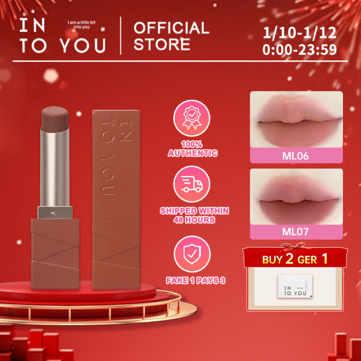 INTO YOU Matte Lipstick Matte Velvet Whitening Long-lasting Official ...