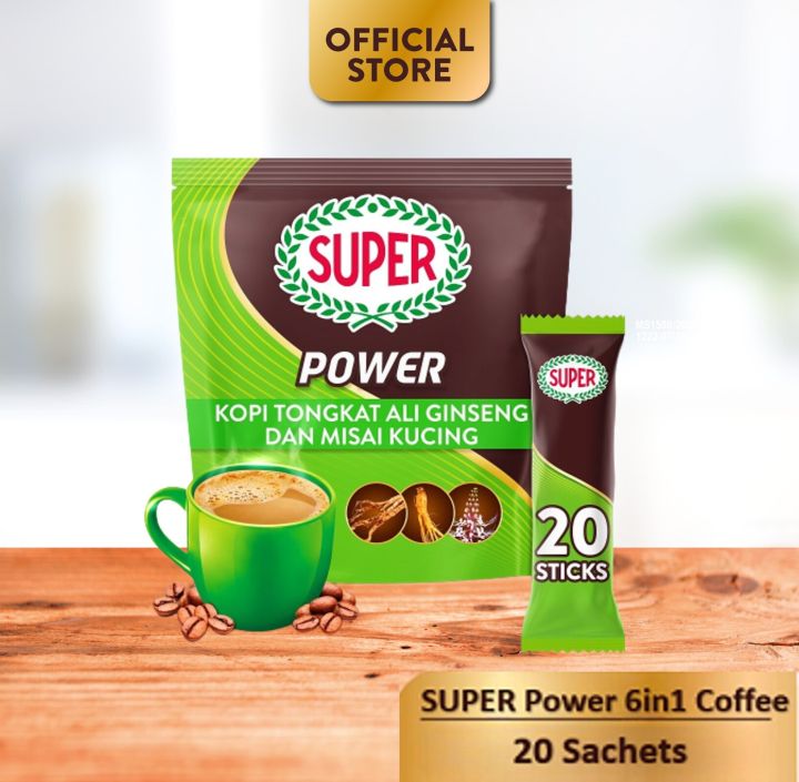 SUPER Power 6 in 1 Coffee with Tongkat Ali, Ginseng and Misai Kucing ...