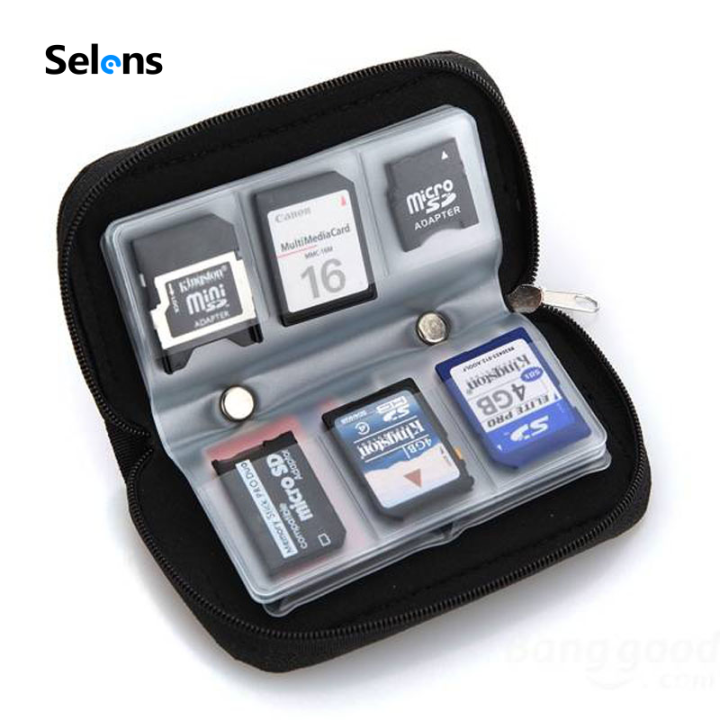 Selens Memory Card Carrying Case Bag Micro SD MMC CF SDHC Holder 20 ...