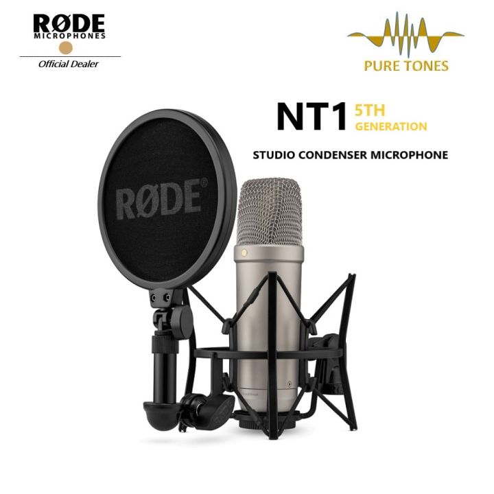 RODE NT1 5TH Generation Condenser Microphone XLR/USB Microphone (Silver ...