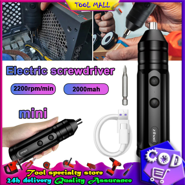 Mini Portable Lithium-Ion Electric Screwdriver Set Compact with 2000mAh ...