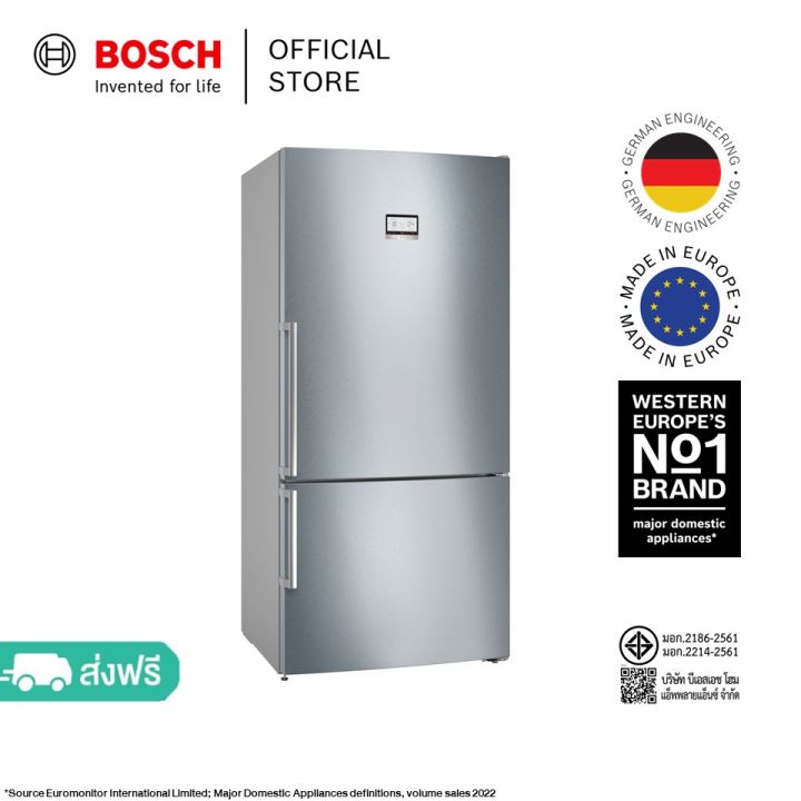 Bosch Free-standing fridge-freezer with freezer at bottom, Series 6 ...