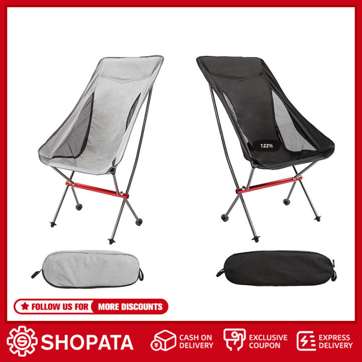 Folding Camping Chair Outdoor Chair High Back Backpacking Chair Ultralight Portable Moon Chair ...