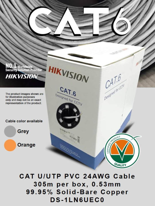 HIKVISION CAT6 -UTP Network Cable Cat.6 | Lazada