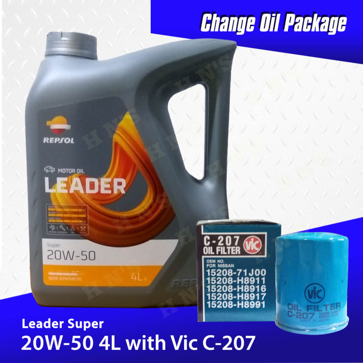 REPSOL Leader Super 20W-50 Oil Change Package for Nissan Sentra 1989 ...